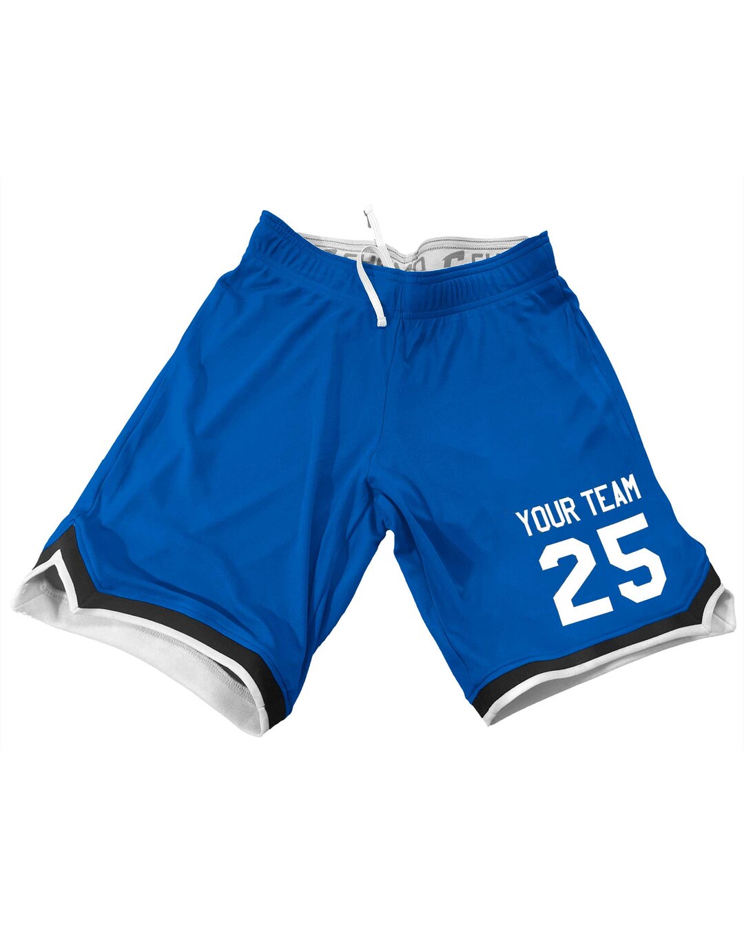 Custom Basketball Shorts, V-notch Side 2 Color Trim With Team Name ...