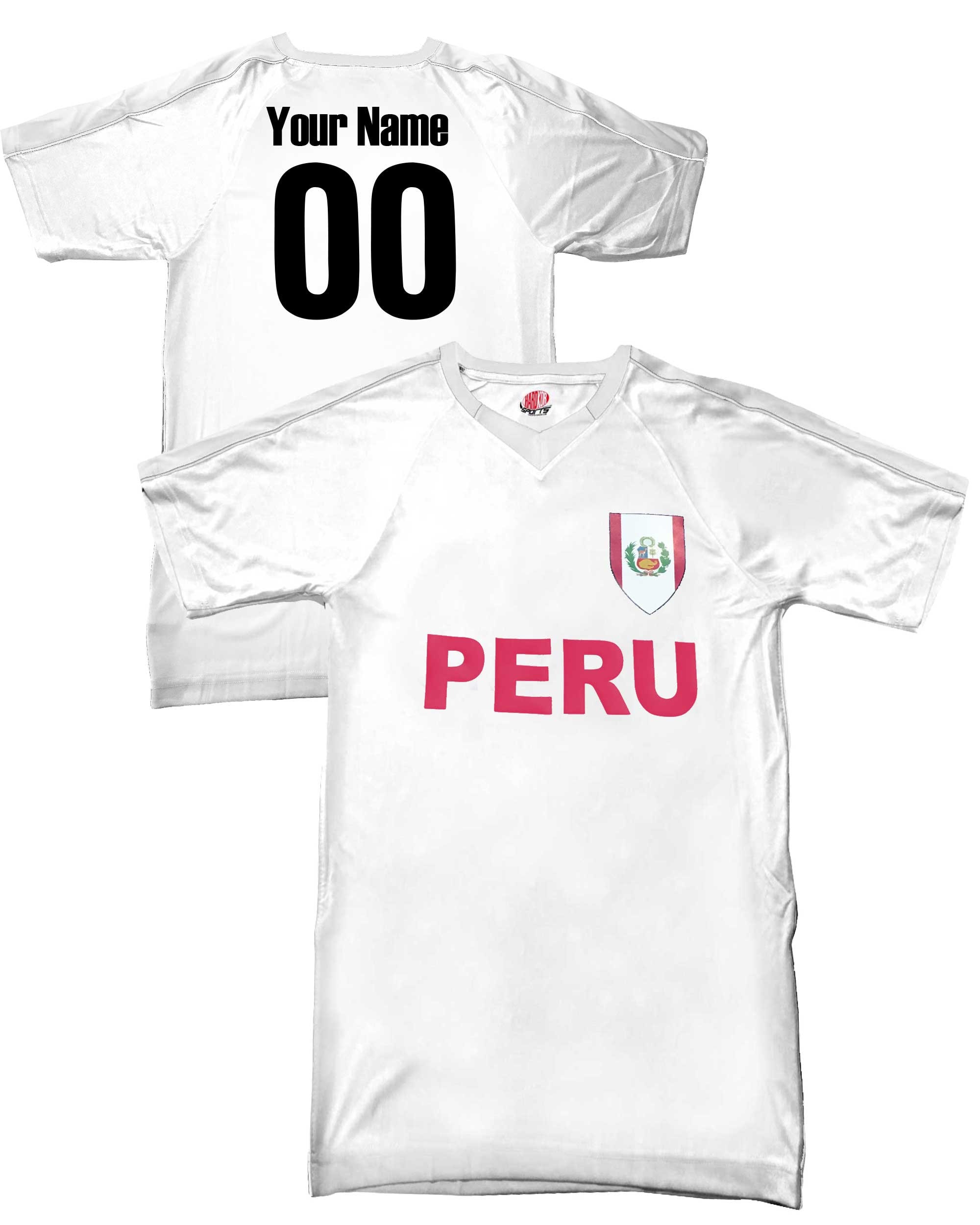 Custom Peru Soccer Jersey With Peruvian Flag Shield Design ...