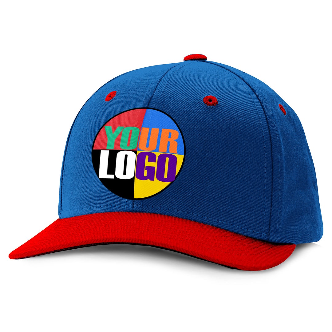 Custom Logo Snapback Baseball Hat | Red, White, Blue & Gold | Vinyl ...