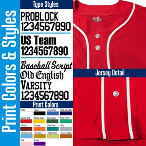 Custom 6‑button Baseball Jersey With Piping and Personalized Slanted ...
