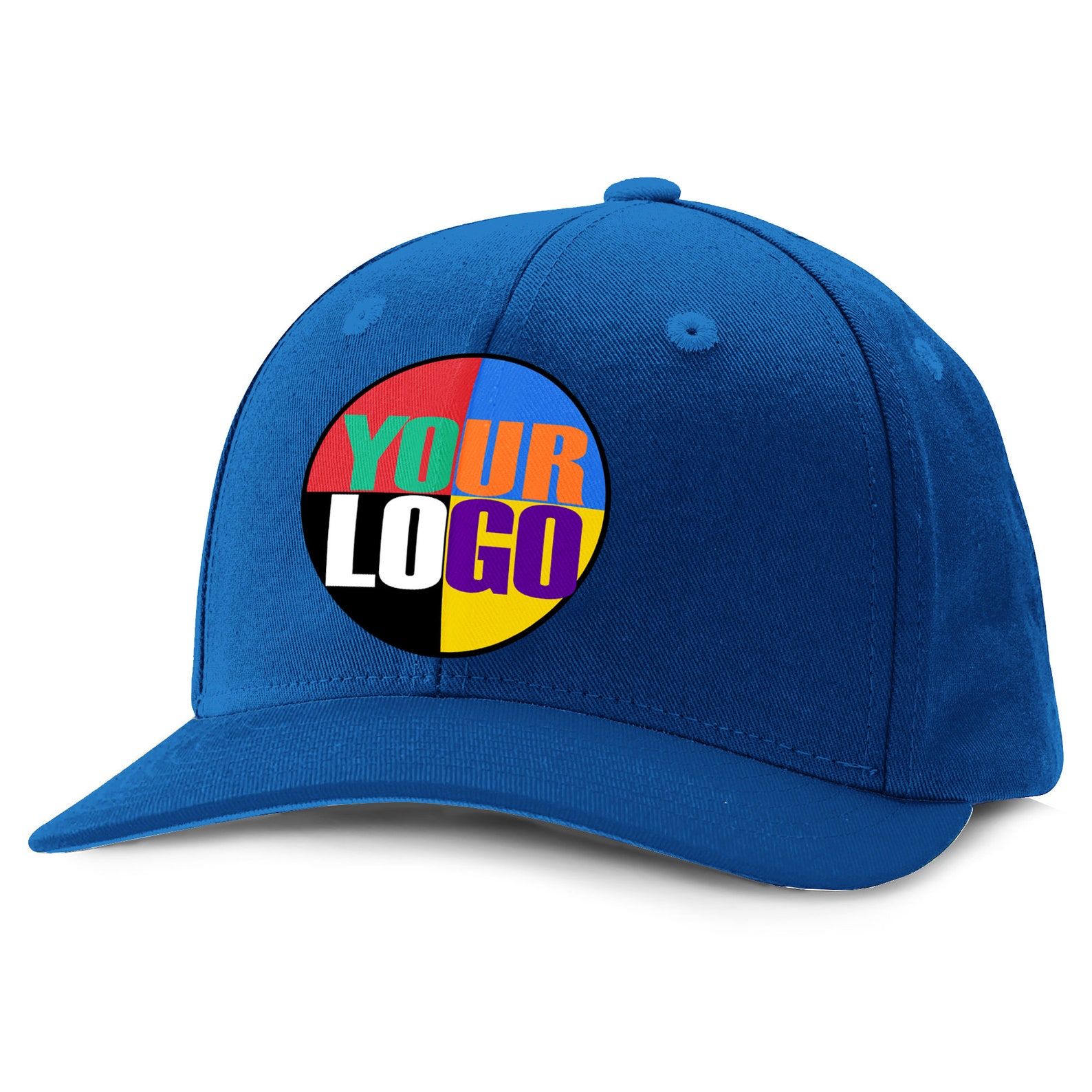 Custom Logo Snapback Baseball Hat | Red, White, Blue & Gold | Vinyl ...