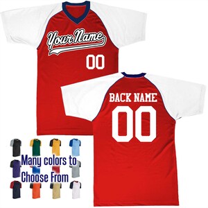 Baseball Script Thin Tail Baseball Logo V-neck Custom Baseball Jersey ...