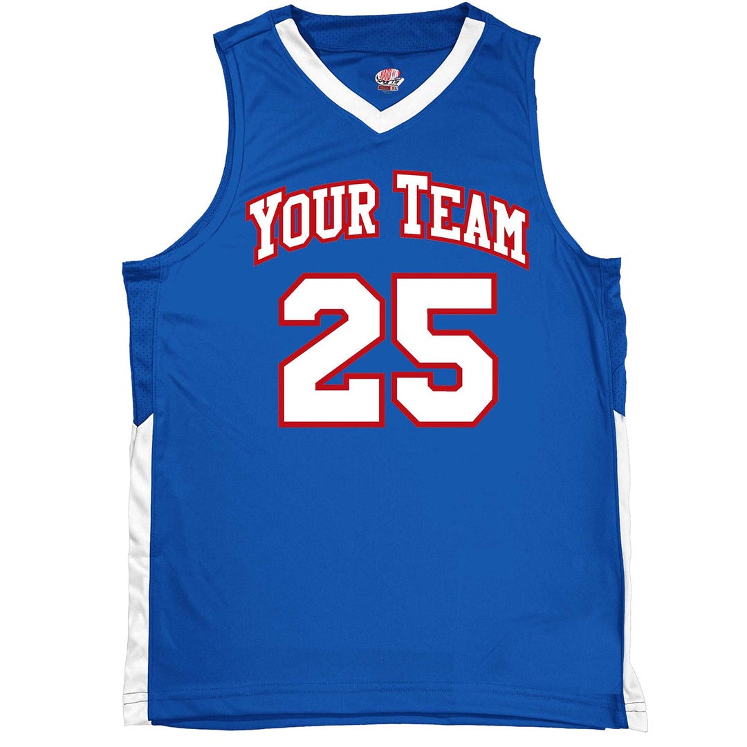 Personalized Red, White and Royal Blue Basketball Jersey - Fan Edition ...