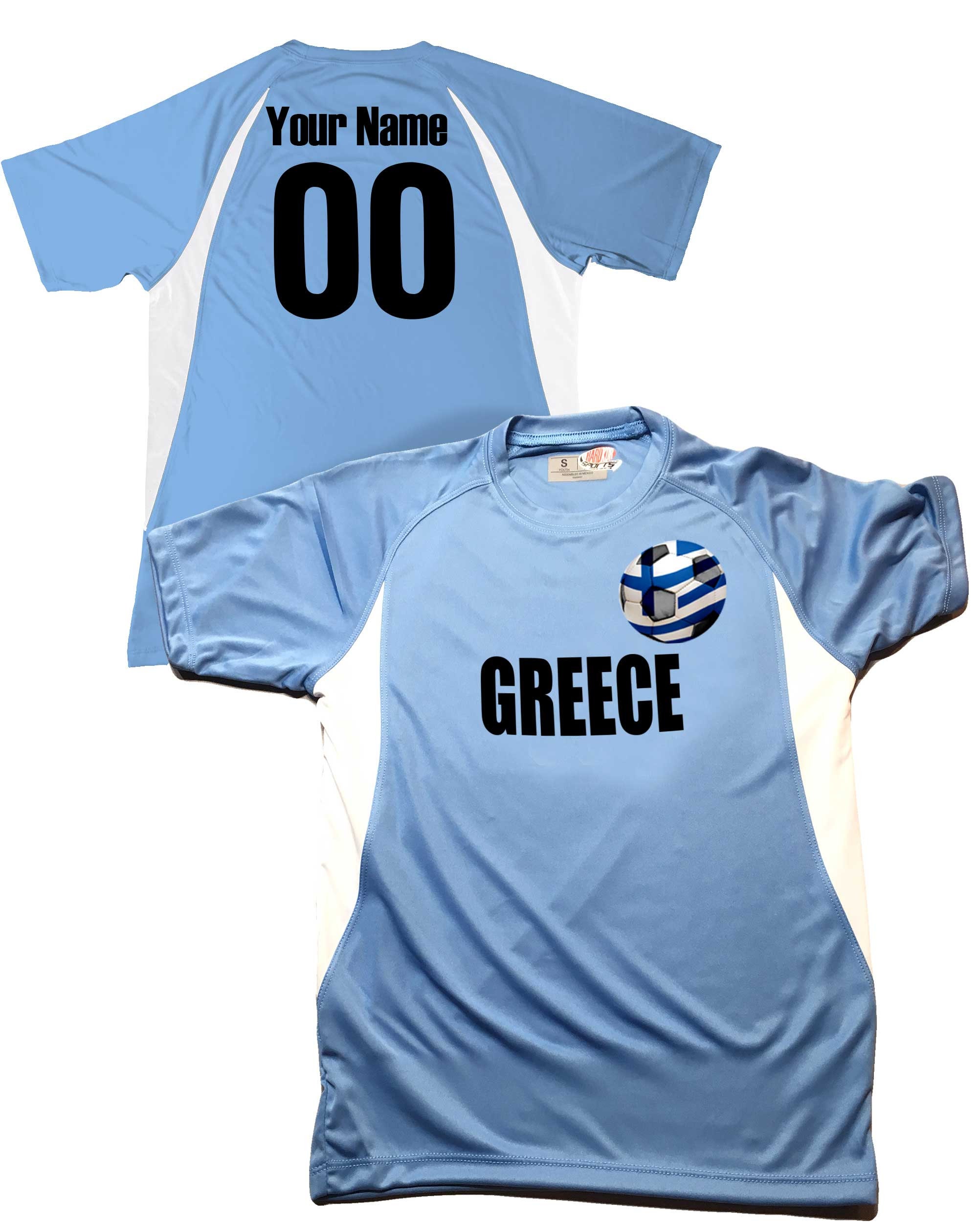 Custom Greece Soccer Jersey With Flag Design, Personalized Name and ...