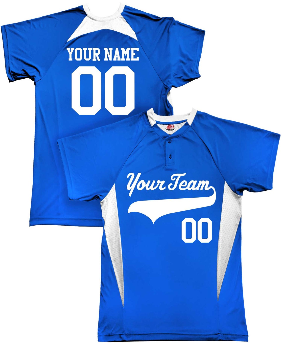Two Button Side Angle Custom Baseball Jersey With Your Team as a Custom ...