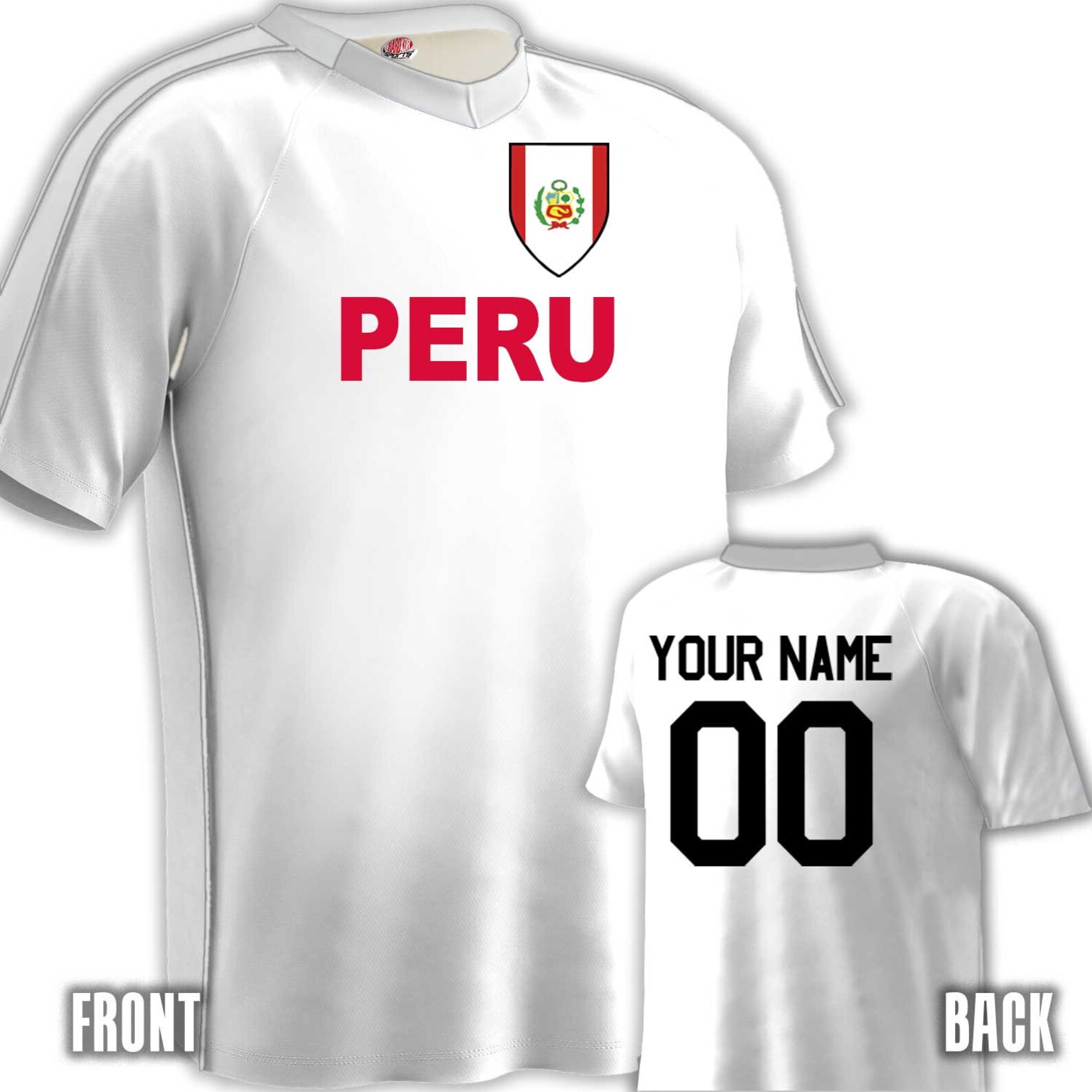 Custom Peru Soccer Jersey With Peruvian Flag Shield Design | Etsy