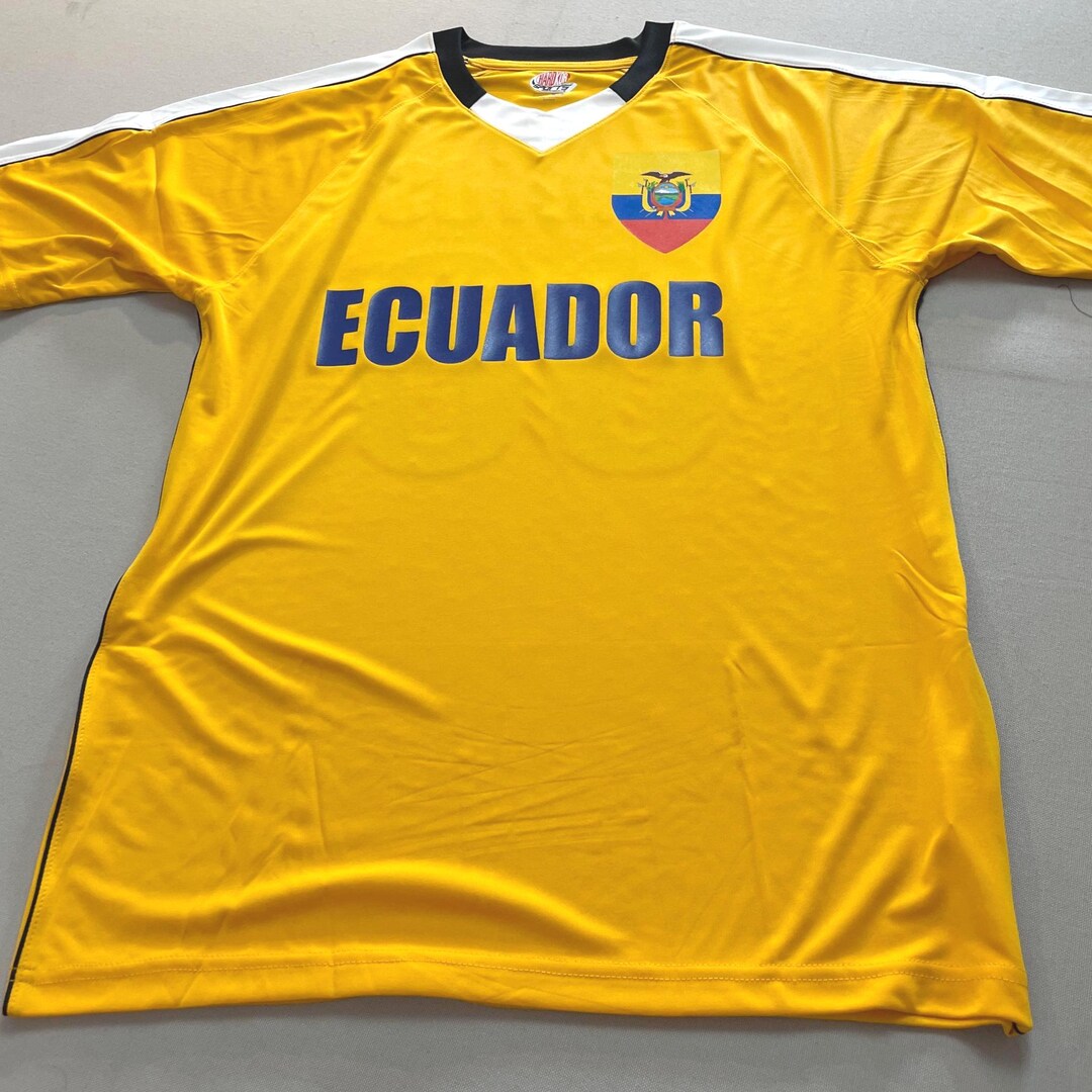 Custom Ecuador Soccer Jersey – Ecuador Flag Shield Design, Personalized ...