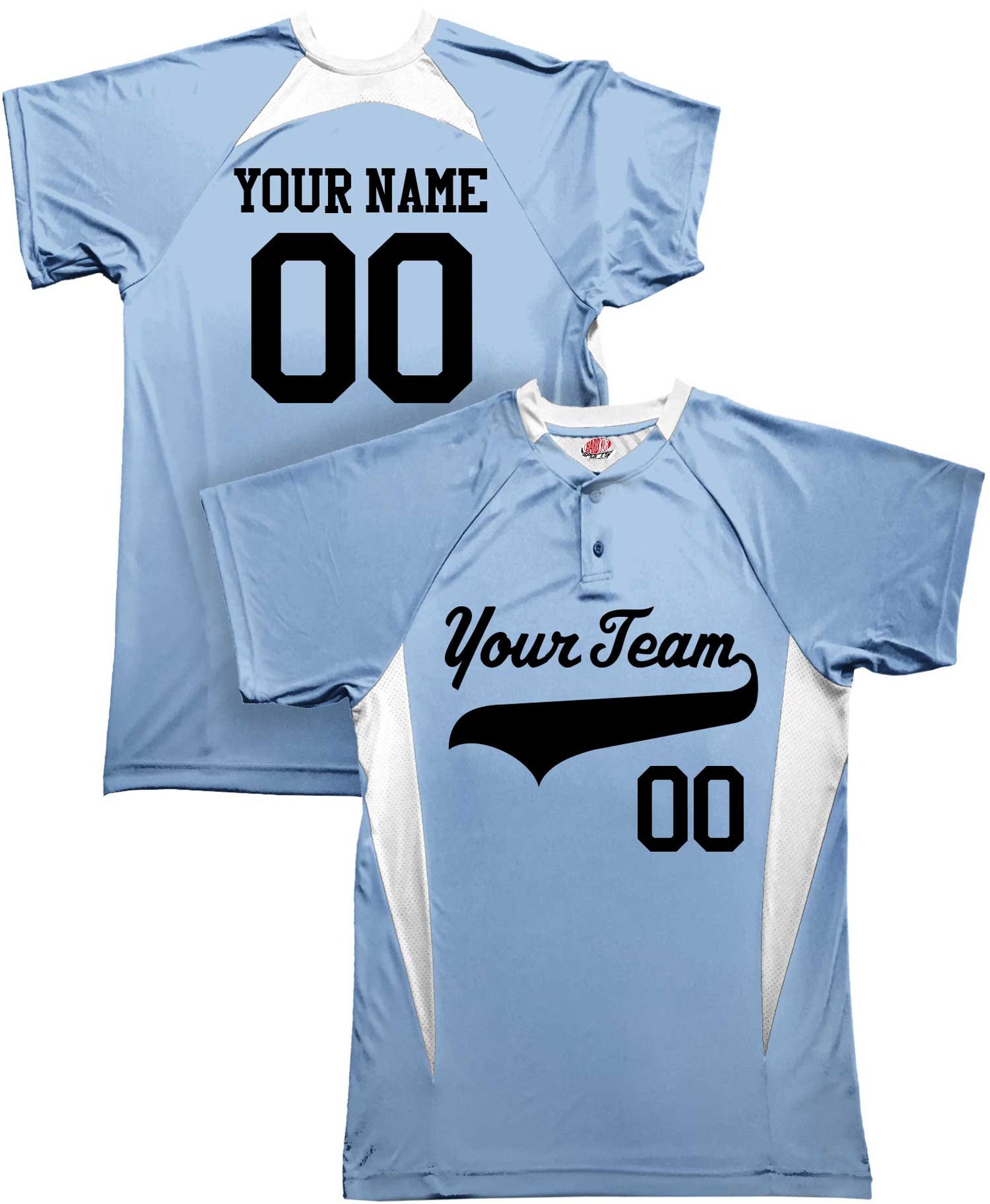 Two Button Side Angle Custom Baseball Jersey With Your Team as a Custom ...