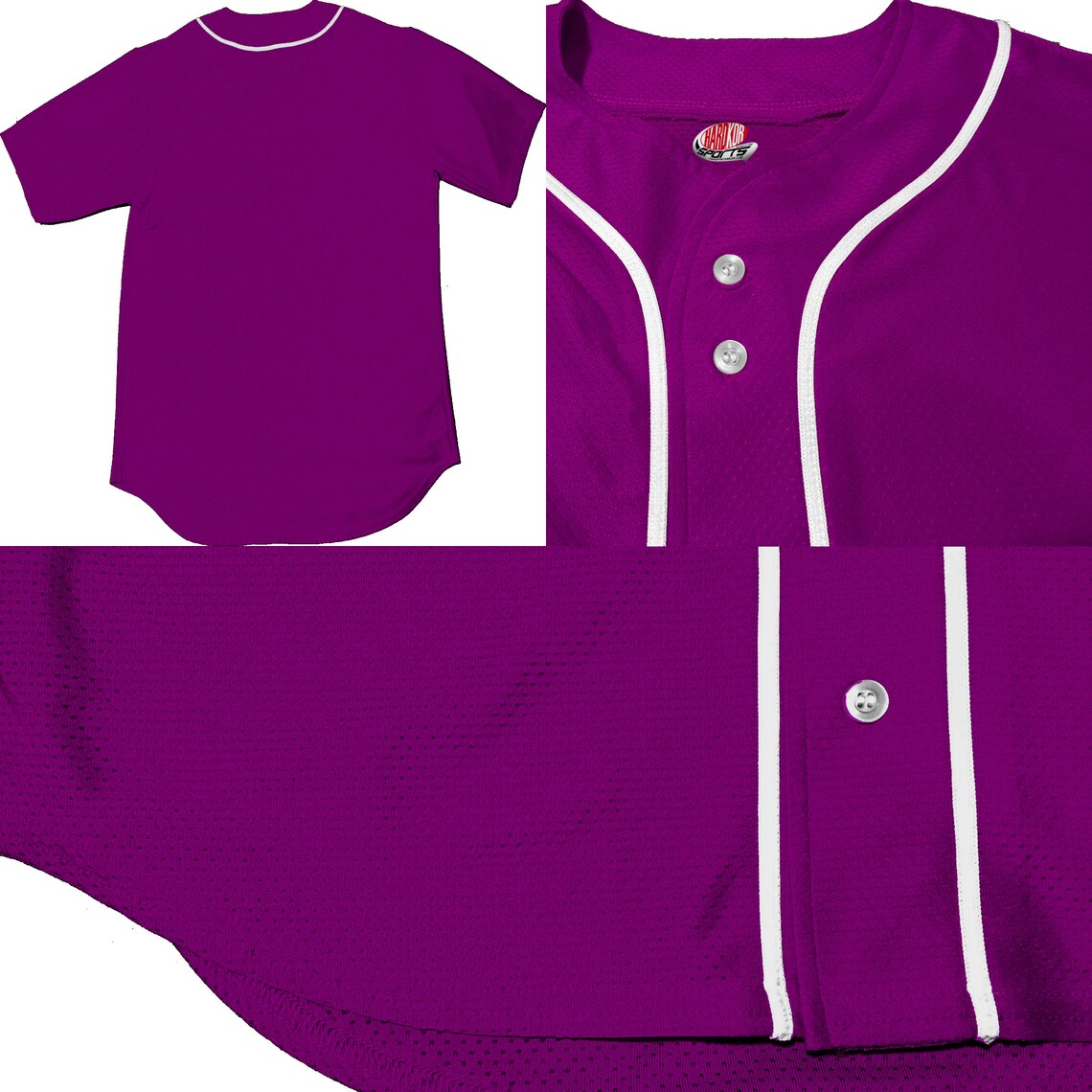Custom Purple Baseball Jersey with White Piping Customized | Etsy
