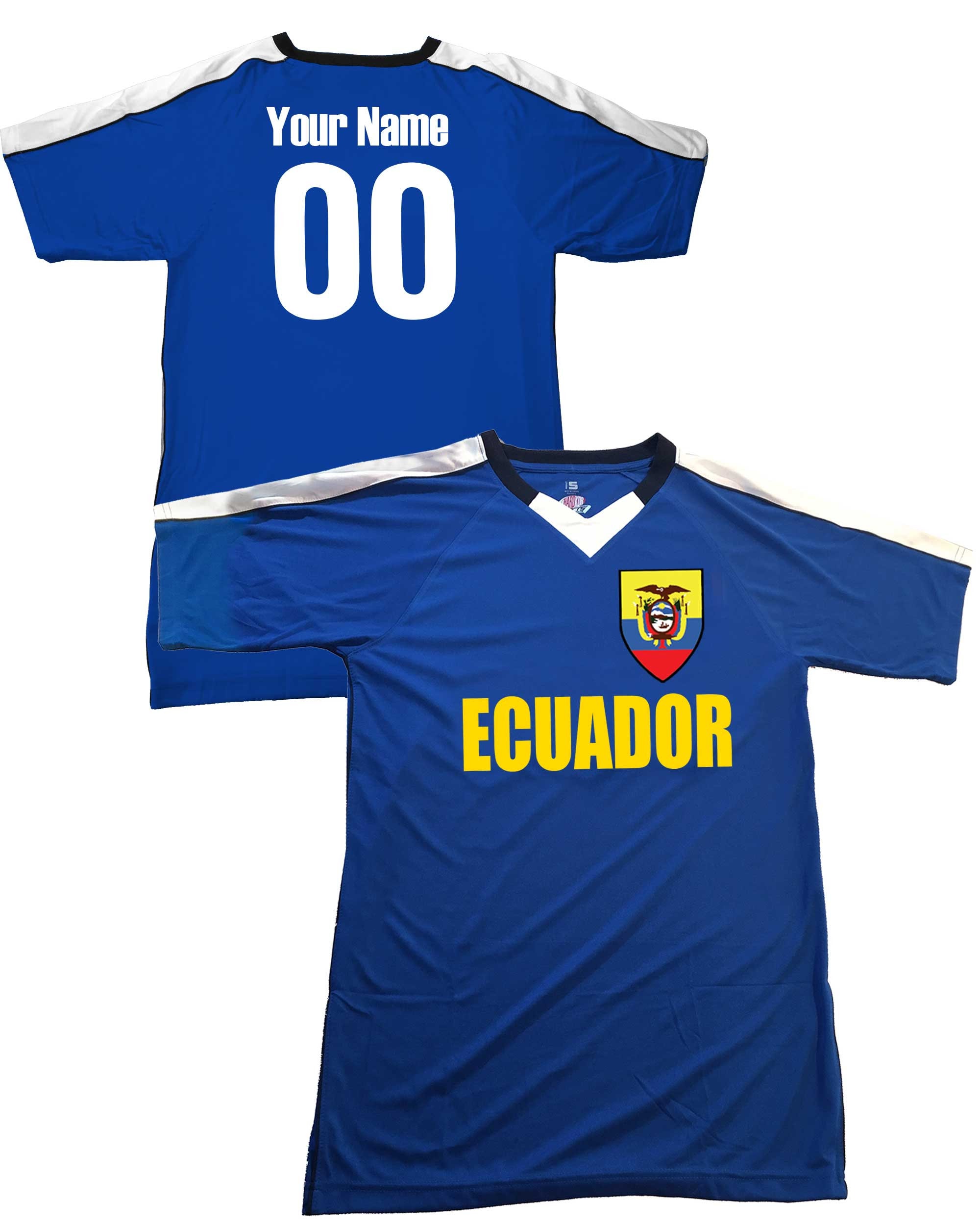 Custom Ecuador Soccer Jersey – Ecuador Flag Shield Design, Personalized ...