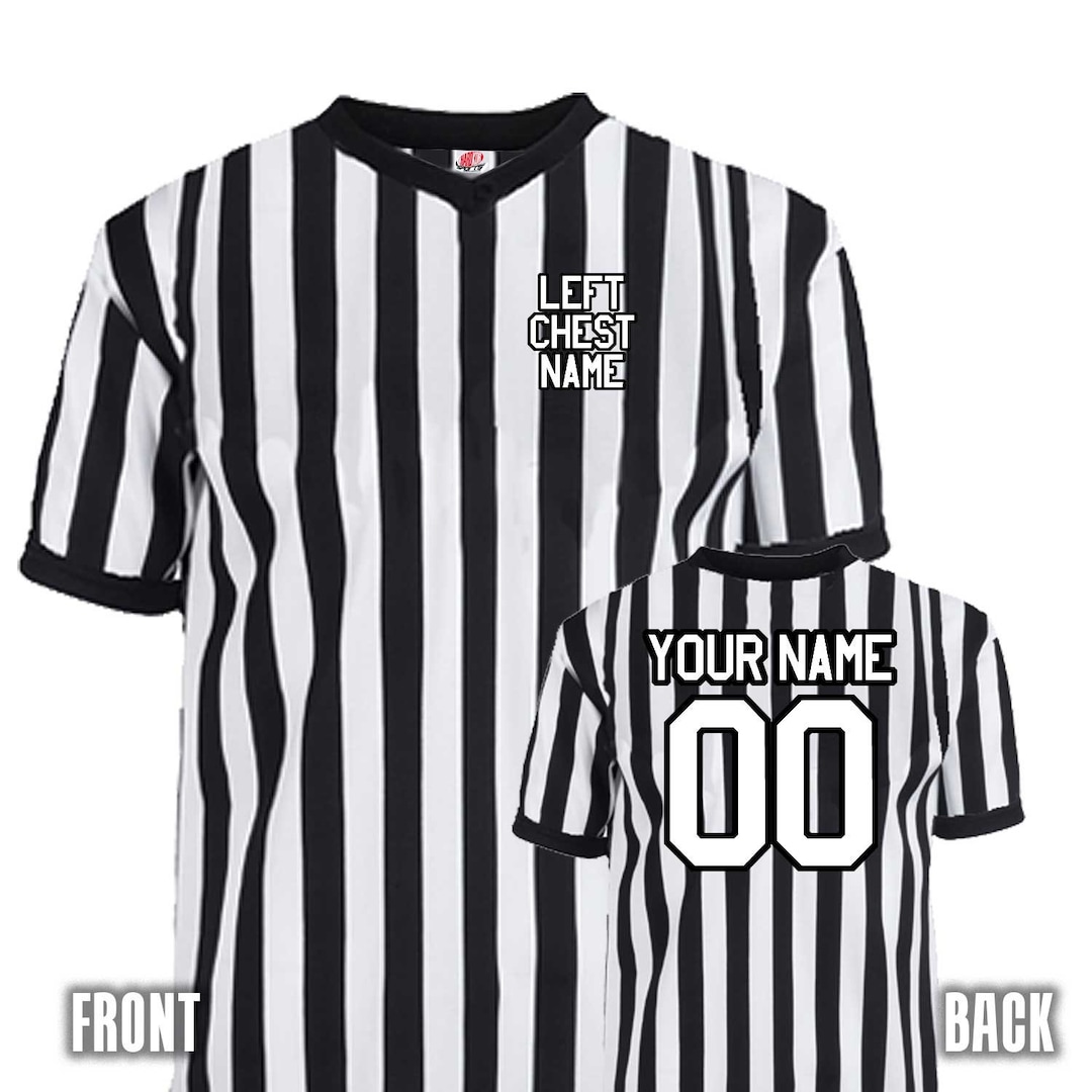 Custom Referee Jersey for Officials V-neck Black & White Stripes ...