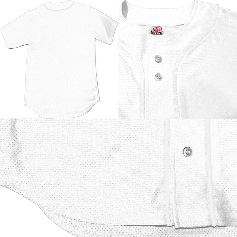 White Personalized Custom Baseball Jersey With Piping | Full Button ...
