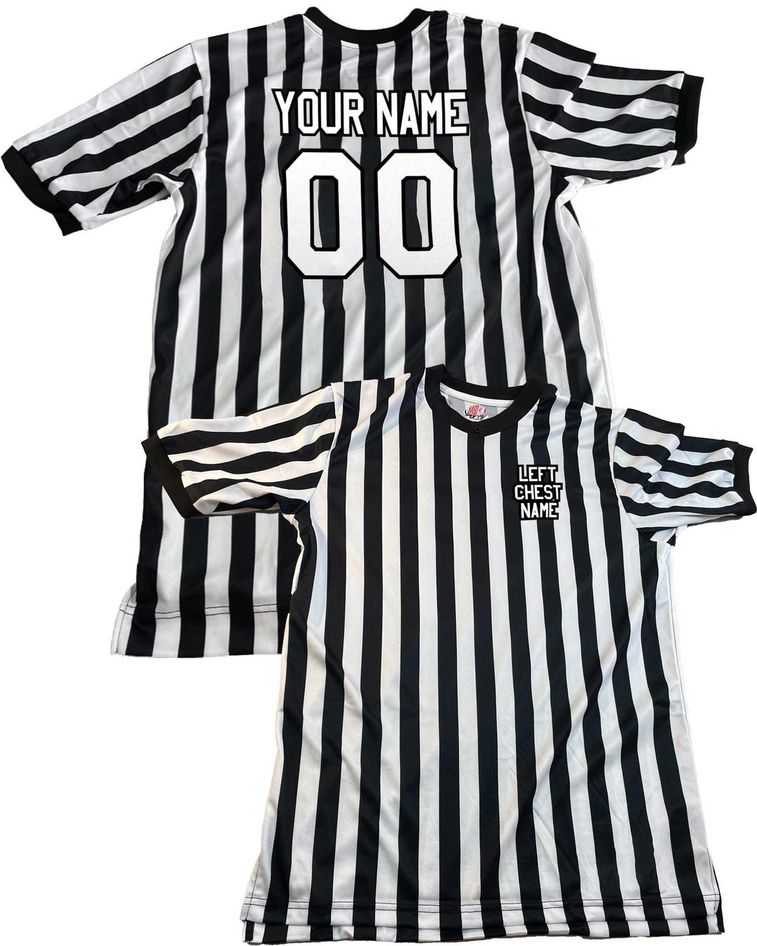 Custom Referee Jersey for Officials V-neck Black & White Stripes ...