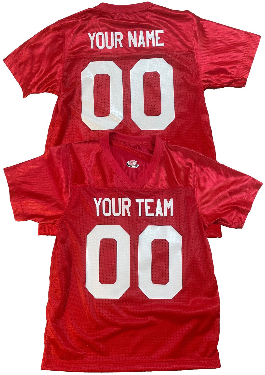Scarlet Red Custom Football Jersey Personalized With Logos Team Name ...