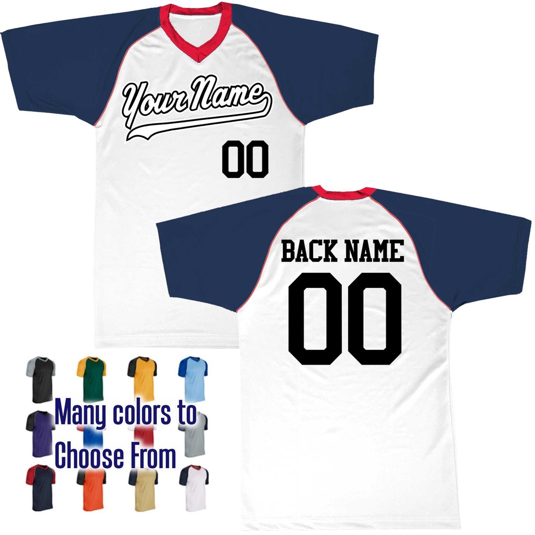 Baseball Script Thin Tail Baseball Logo V-neck Custom Baseball Jersey ...