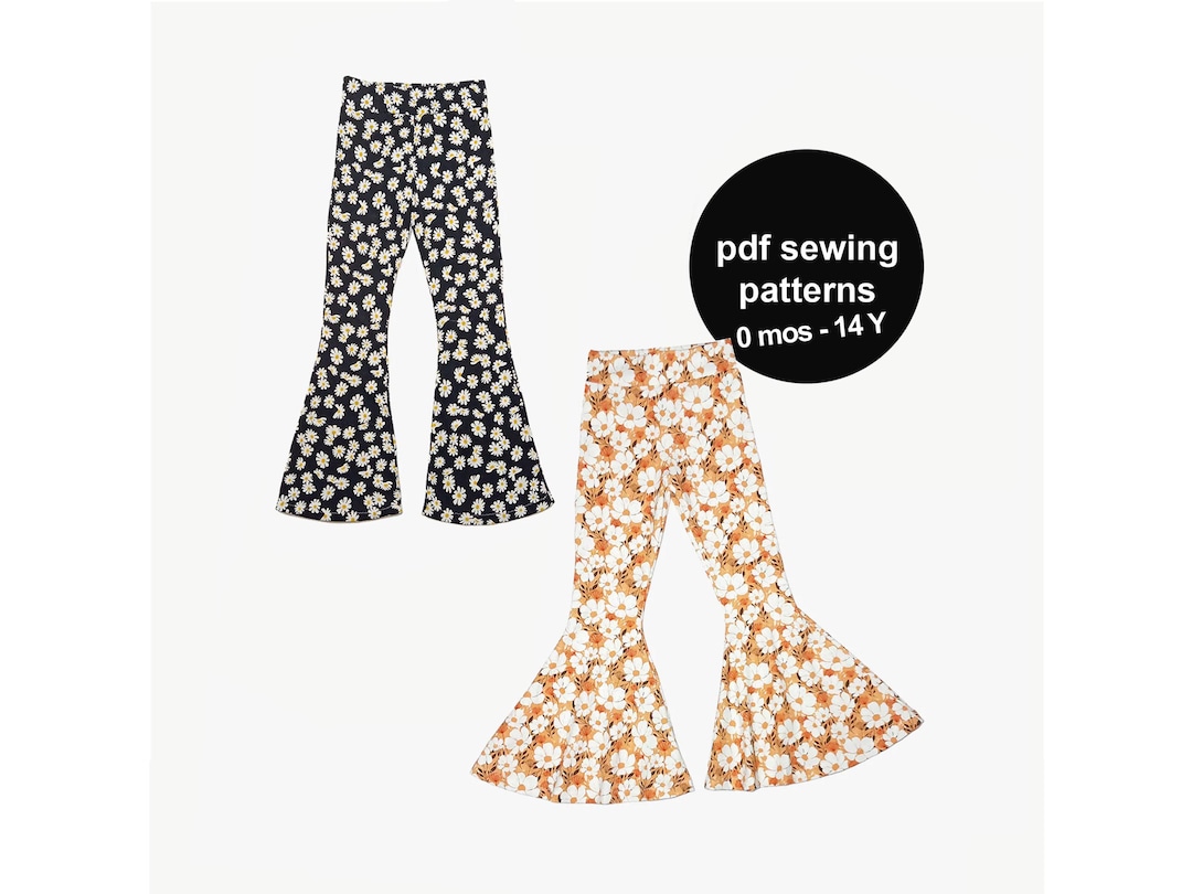 Baby & Kids Bell Bottom Leggings Sewing Pattern Bundle (PDF Pattern) - Etsy