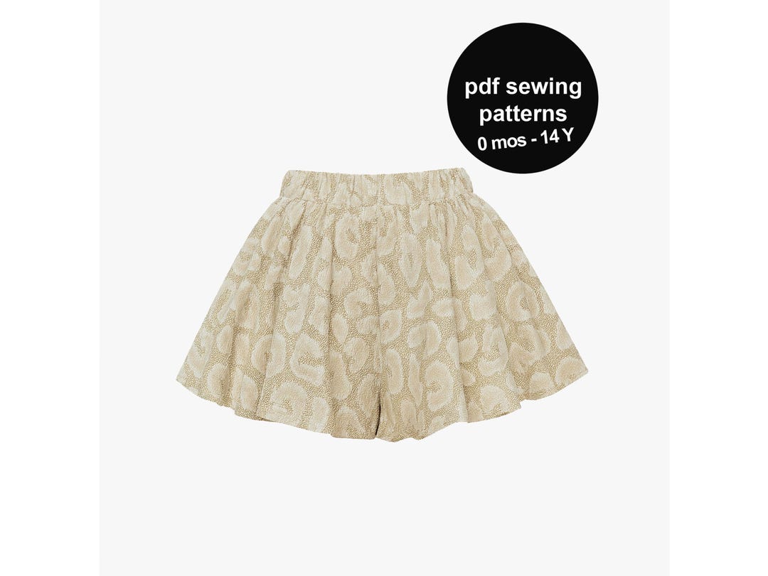 Flare Shorts Sewing Pattern: Kids DIY, Sizes 0M-14Y (PDF Pattern) - Etsy