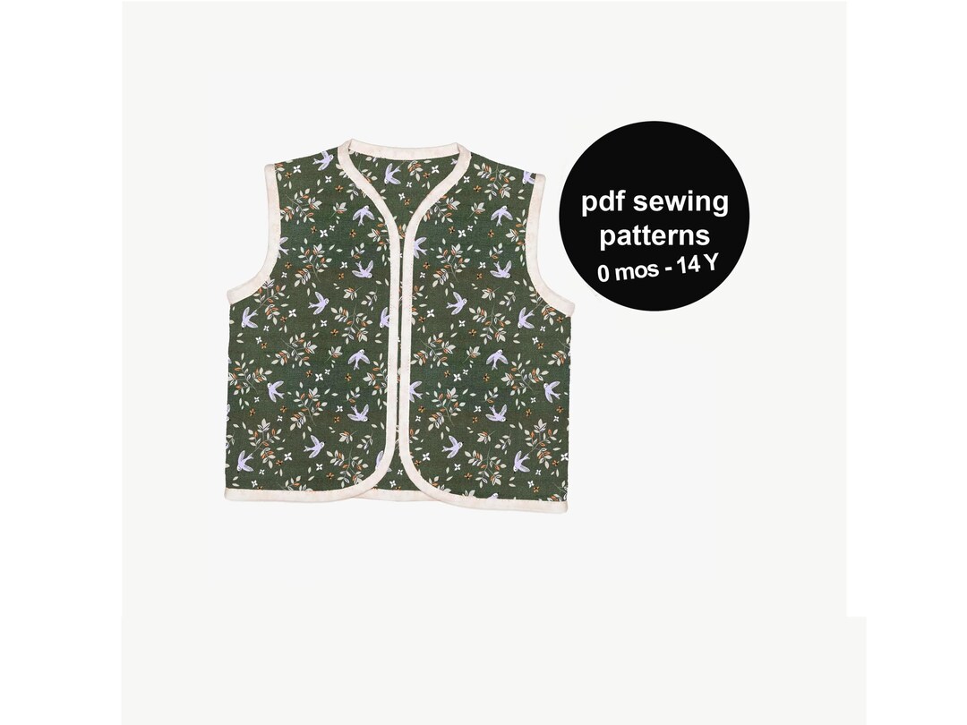 Baby & Kids Vest Sewing Pattern: DIY Gilet With or Without Snap Closure ...