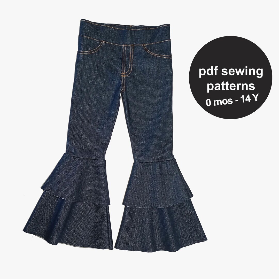 Bell-bottom Sewing Pattern for Babies and Kids Upto 14 Years. Download ...