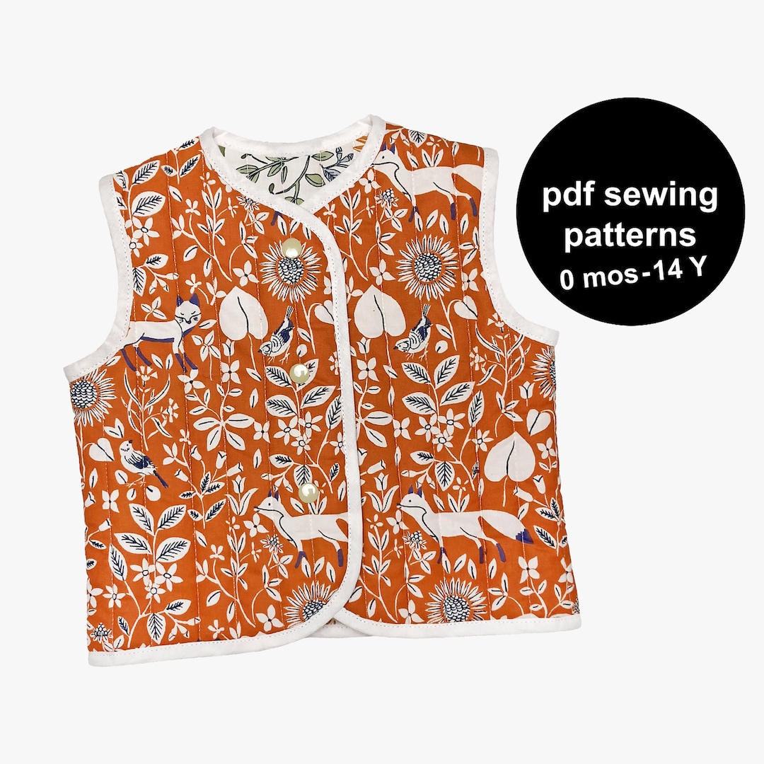 Baby Vest Sewing Pattern to Complete a Birthday Outfit. Sew Vests for ...