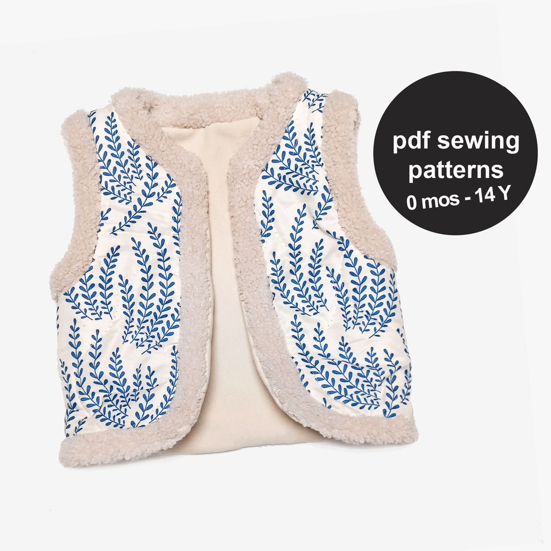 Vest Pattern for Babies & Kids to Finish a Fun Outfit. Sew a Baby Coat ...