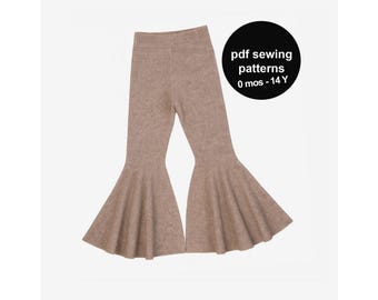 Flare Pants PDF Sewing Pattern and Tutorial for Children, Toddler ...