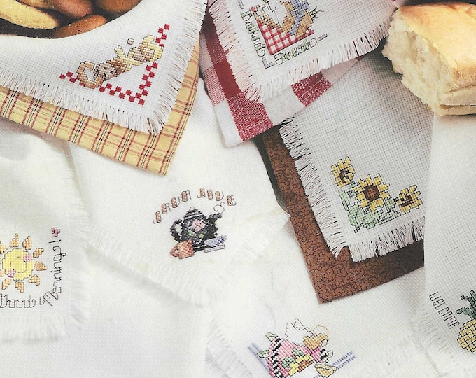 36 EASY BREAD CLOTHS Vintage 2010 Leisure Arts Counted Cross Stitch ...