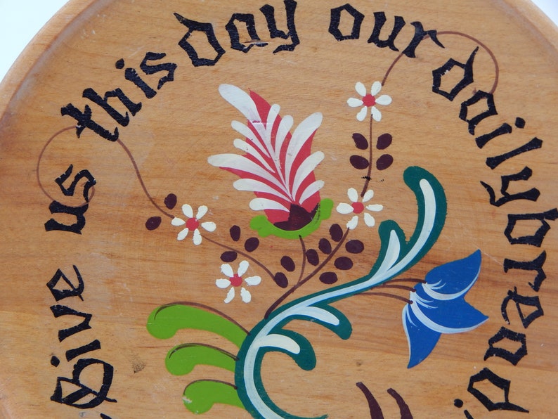 DAILY BREAD PLATE Vintage Decorative Wood Plate Hand Painted - Etsy