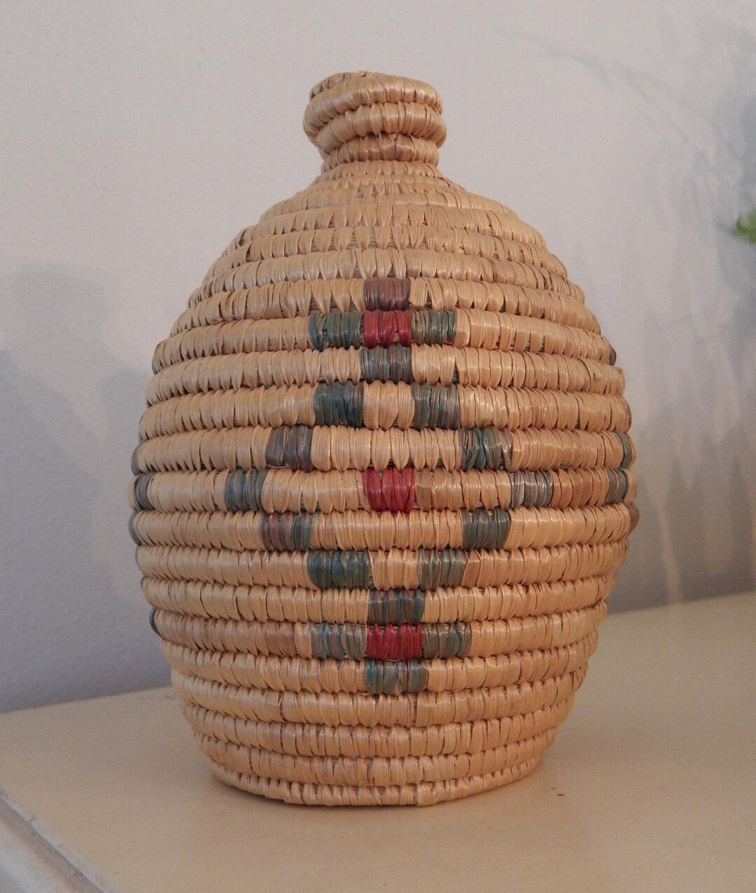 ALASKA INUIT BASKET Vintage Native American Eskimo Yupik Coiled ...