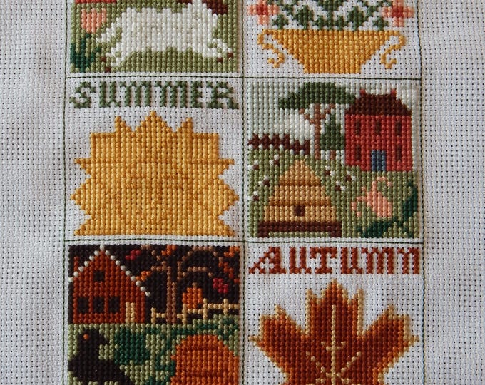 MEASURE OF a YEAR Finished Completed Counted Cross Stitch Prairie ...