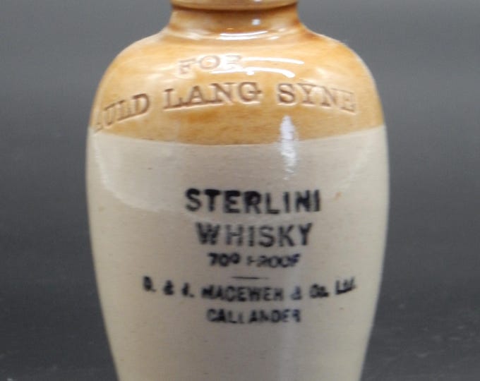 STERLINI WHISKY JUG Vintage Stoneware Scottish Whiskey Miniature Bottle ...