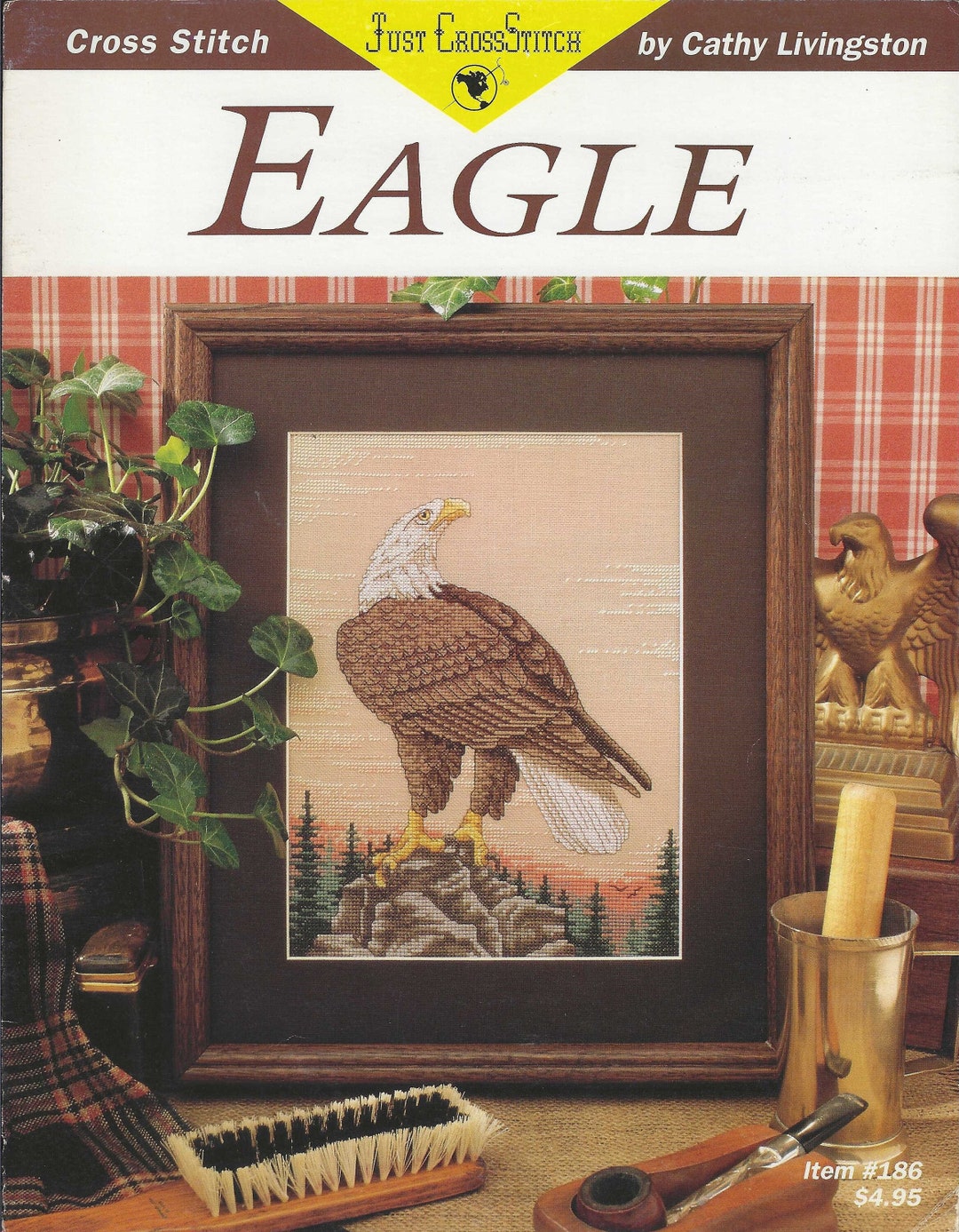 EAGLE Vintage 1992 Cross Stitch Pattern Chart Leaflet Majestic Bald ...