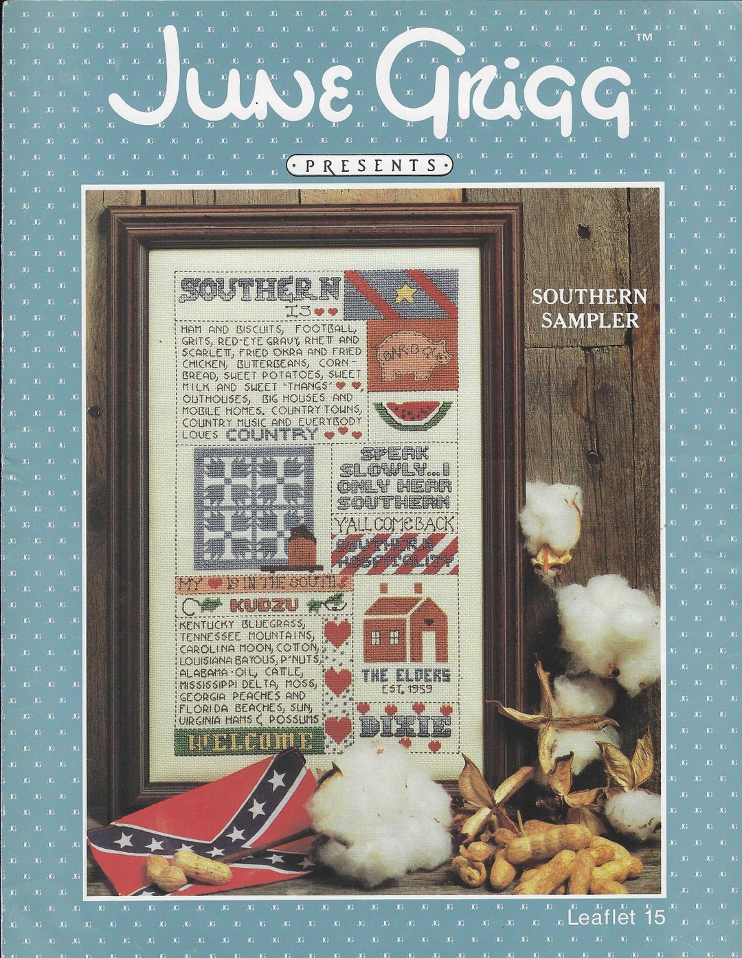SOUTHERN SAMPLER Vintage 1986 Cross Stitch Pattern Chart Leaflet ...