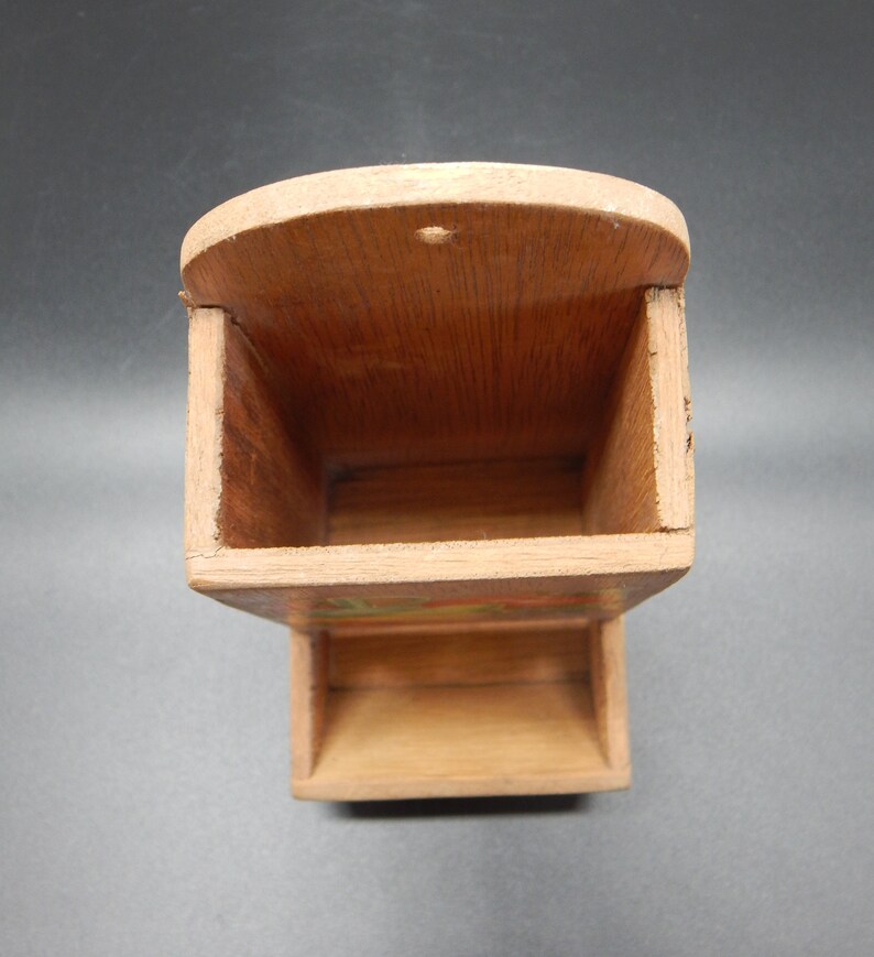 VINTAGE MATCH HOLDER Wood With Fruit Decal so Cute Kitsch Kitchen ...