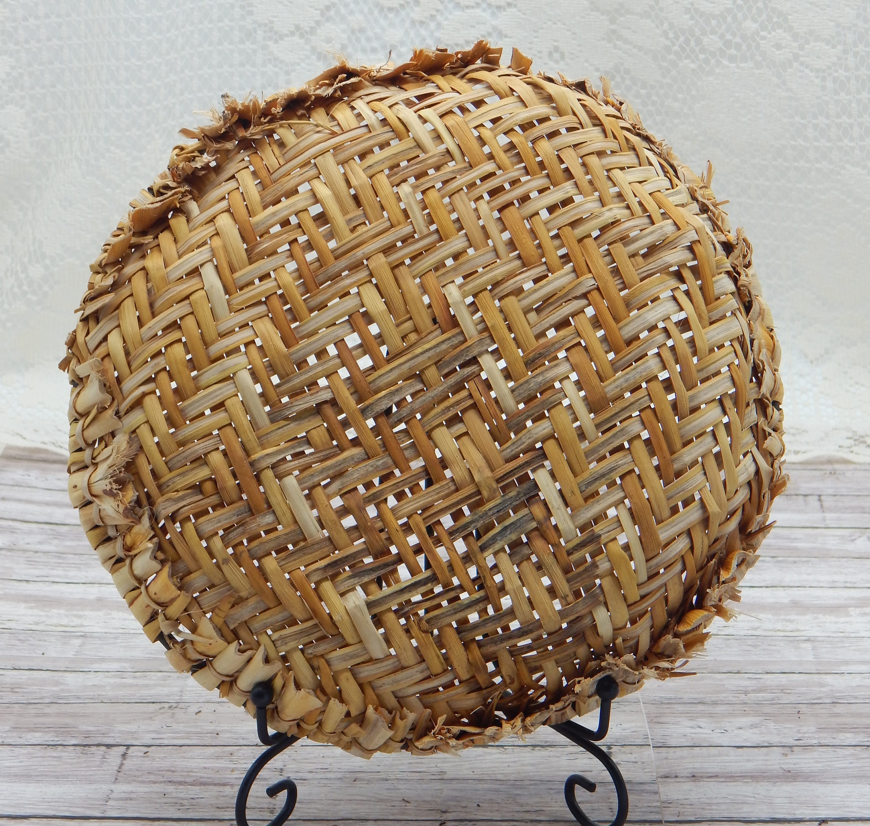 HOPI SIFTER BASKET Vintage Native American Southwest U.S. Yucca Indian ...