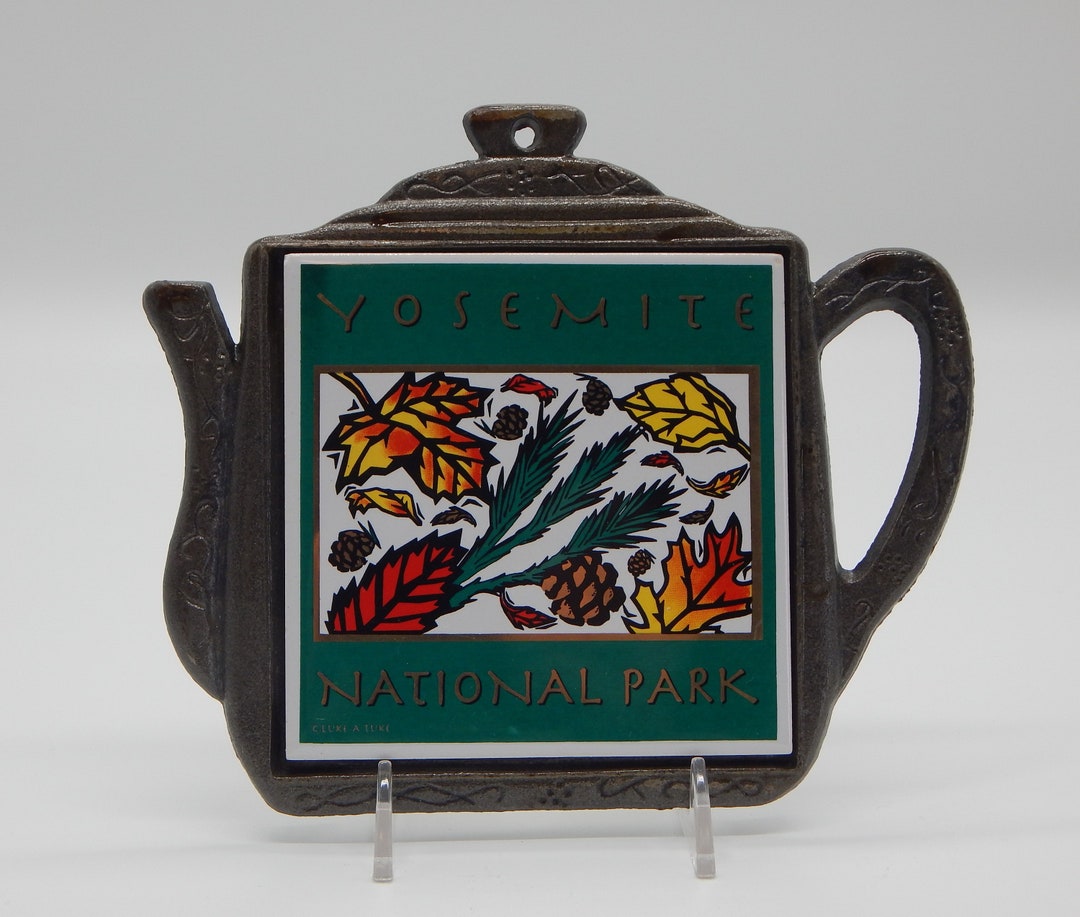 YOSEMITE TILE TRIVET Vintage National Park Ceramic Tile Inside Cast ...