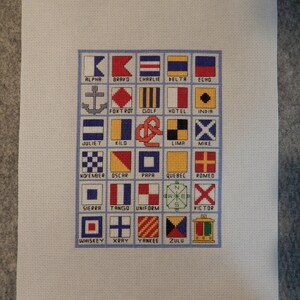 NAUTICAL ALPHABET Finished Completed Counted Cross Stitch Maritime ...