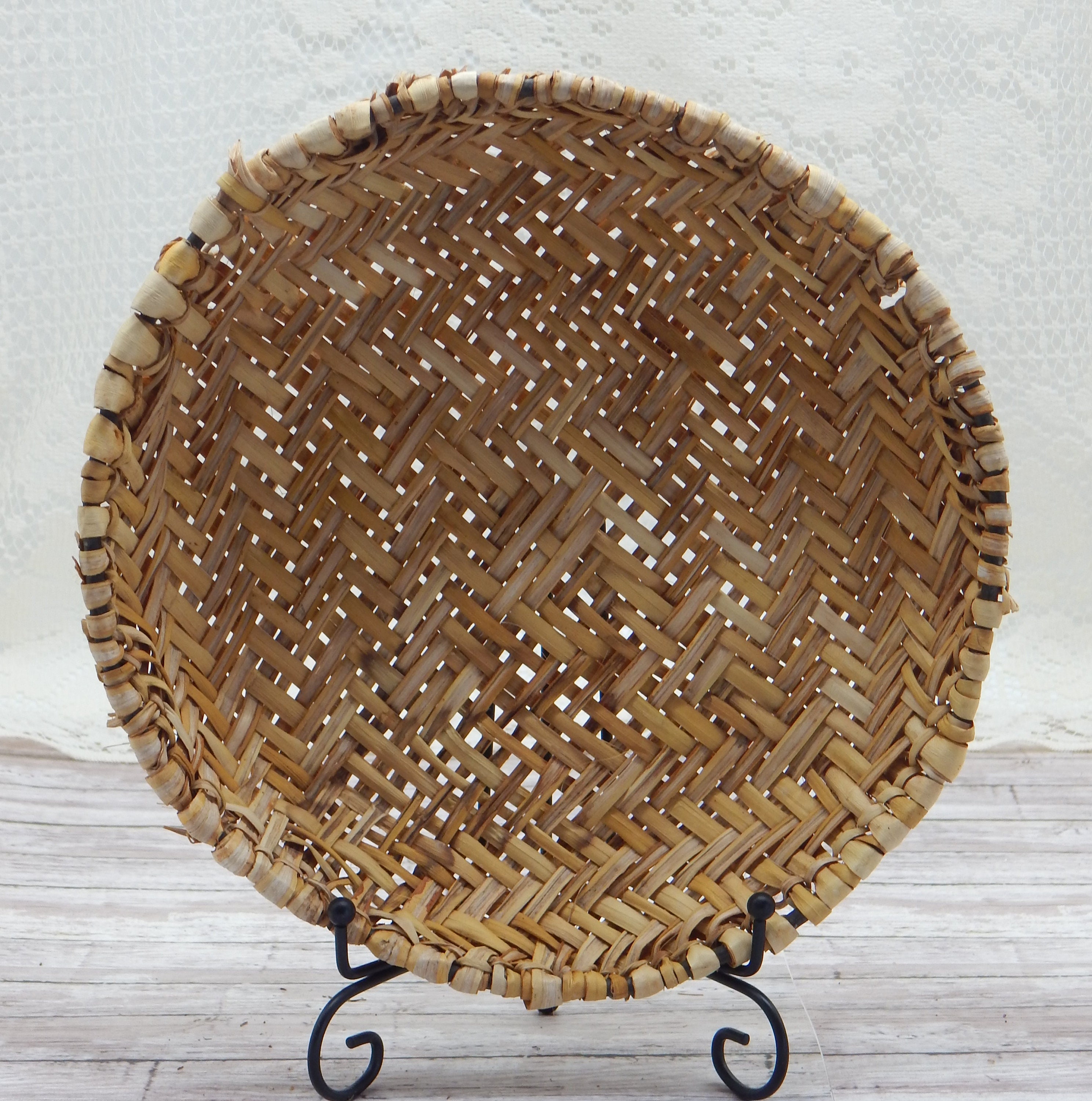 HOPI SIFTER BASKET Vintage Native American Southwest U.S. Yucca Indian ...