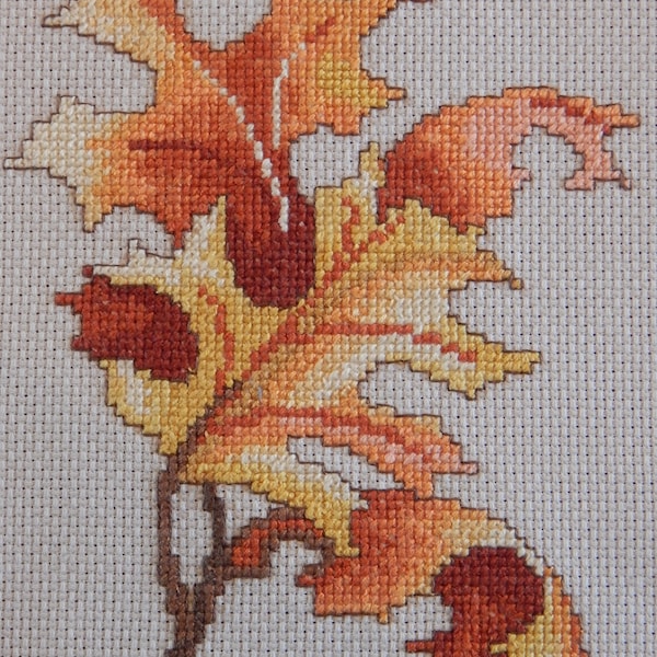 Leaves Cross Stitch - Etsy