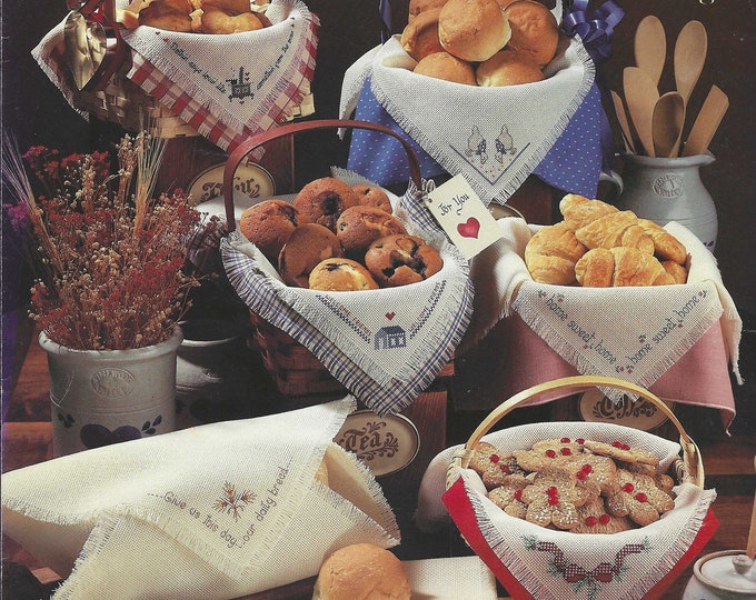 BREAD CLOTHS Vintage 1985 Leisure Arts Counted Cross Stitch Pattern ...