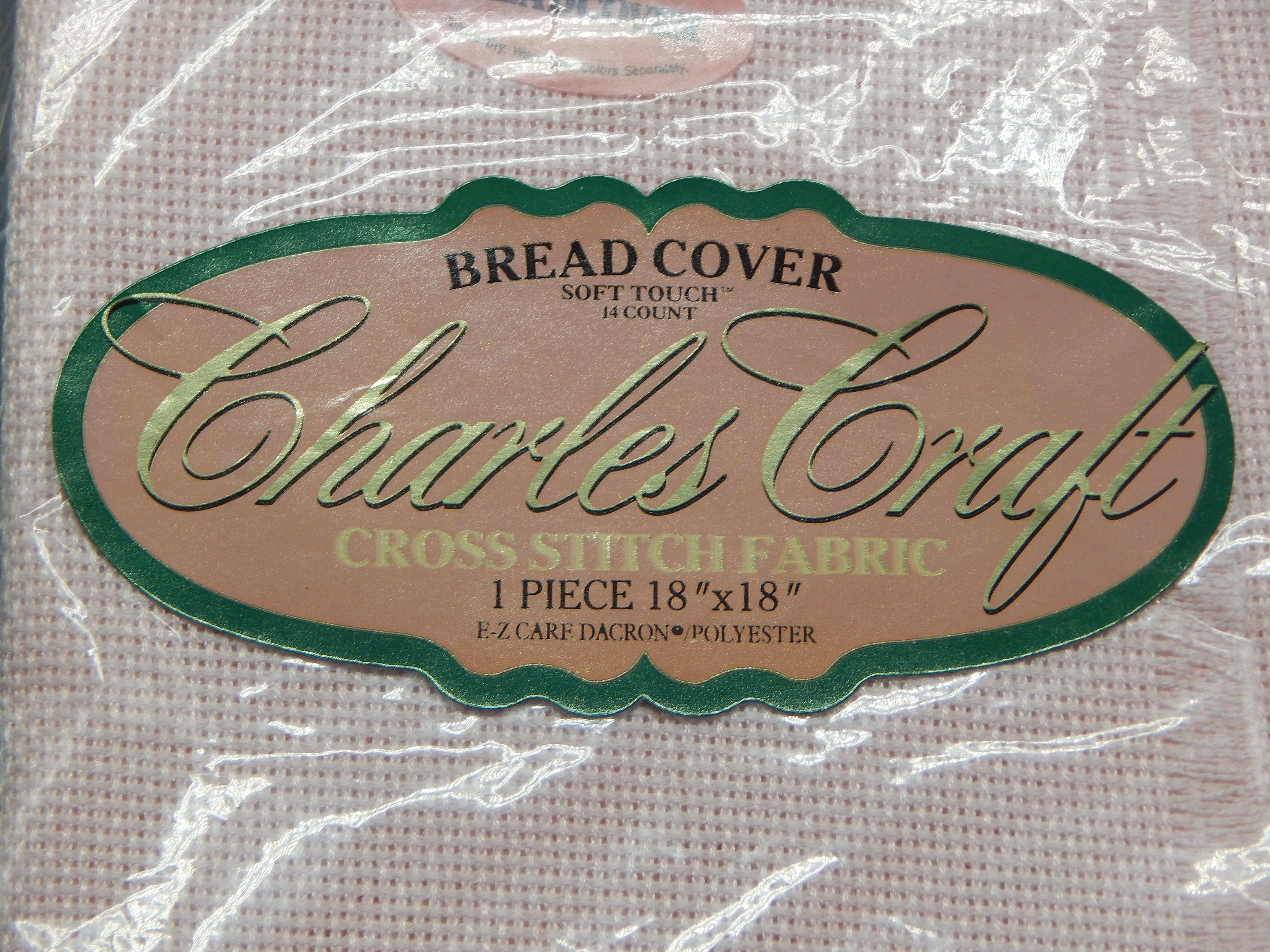 BREAD COVER FABRIC Charles Craft 14 Count Pink Fringed Edge Fabric 18 X ...