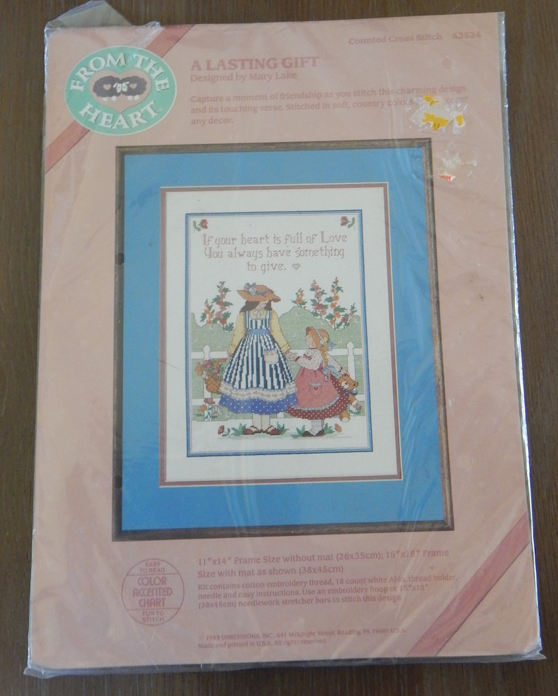 HEART OF LOVE Counted Cross Stitch Stitchery Kit Friendship | Etsy