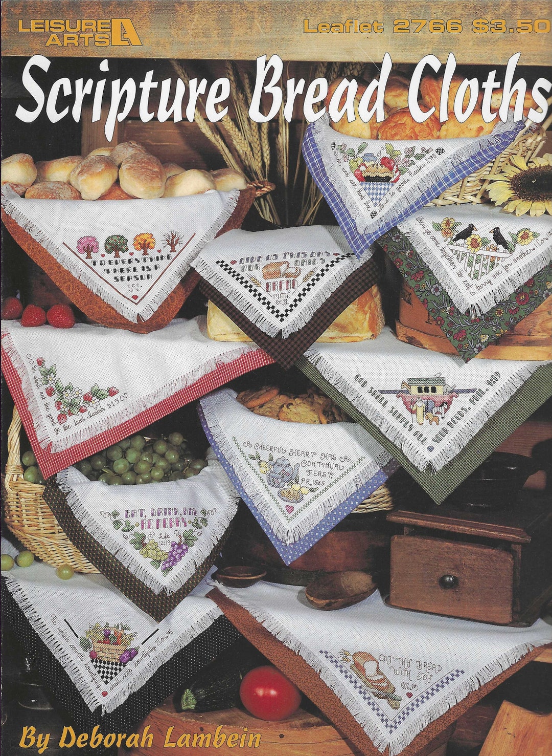 SCRIPTURE BREAD CLOTHS Vintage 1995 Cross Stitch Pattern Chart Leaflet ...