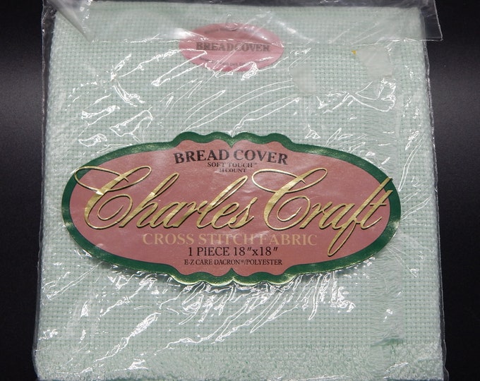 BREAD COVER FABRIC Charles Craft 14 Count Mint Fringed Edge Fabric 18 ...