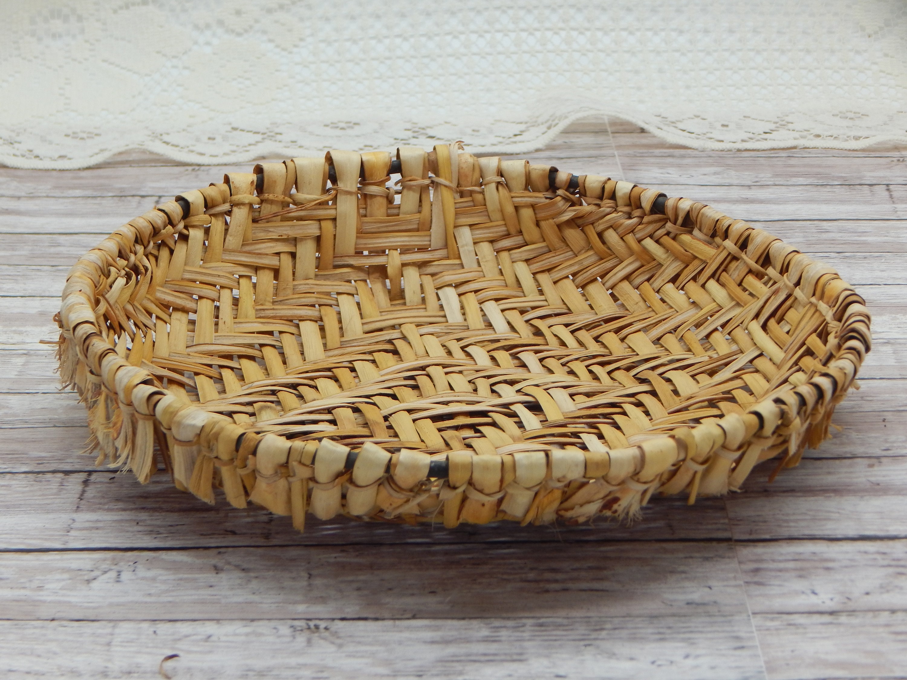 HOPI SIFTER BASKET Vintage Native American Southwest U.S. Yucca Indian ...