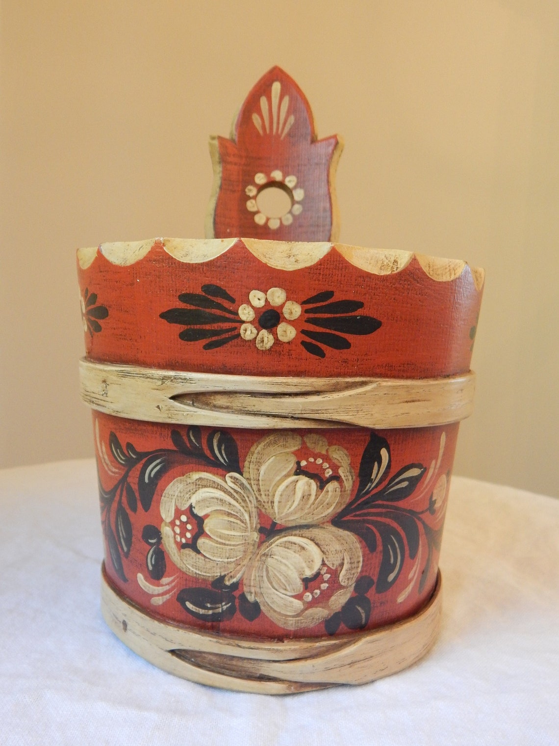 SCANDINAVIAN PAINTED BUCKET Vintage Hand Painted Folk Art - Etsy