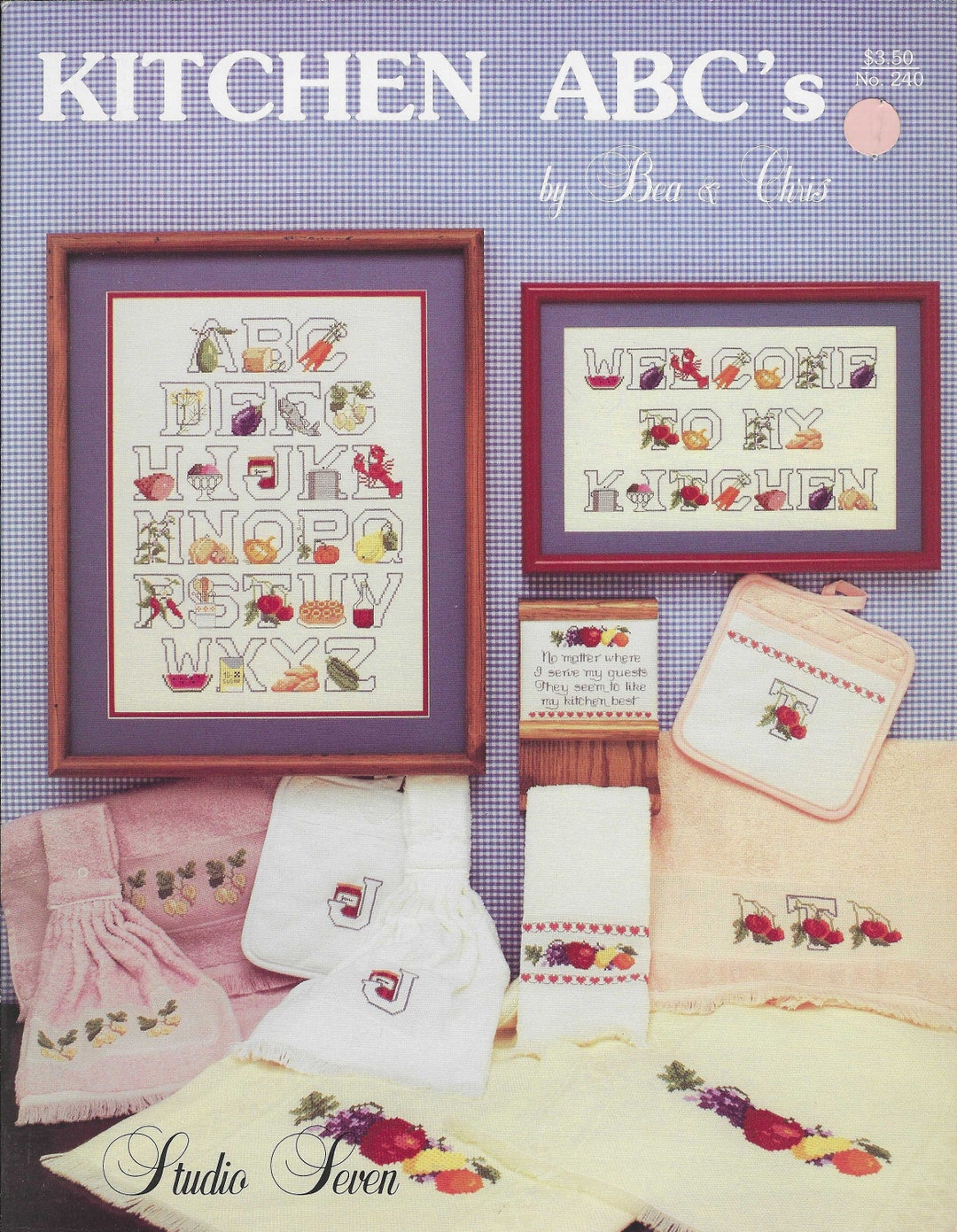 KITCHEN Abcs Vintage 1993 Counted Cross Stitch Pattern Chart Leaflet 3 ...
