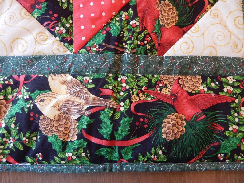 CARDINAL TABLE RUNNER Quilted Handmade Christmas Holiday Table - Etsy