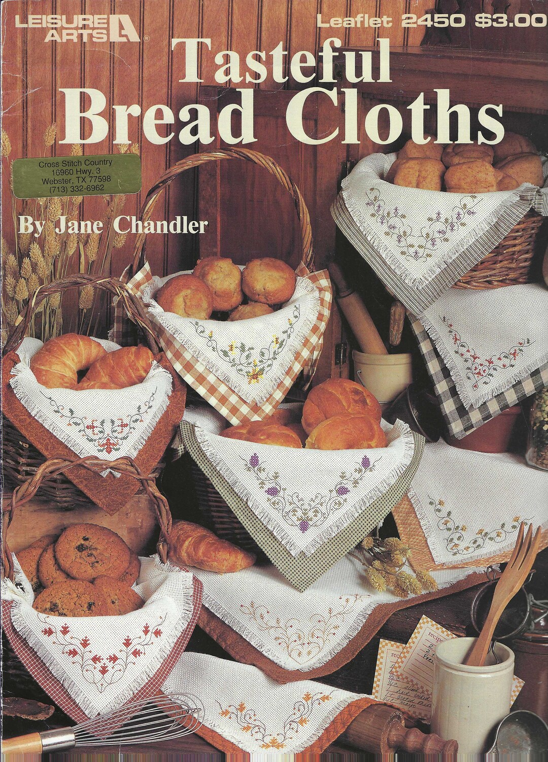 TASTEFUL BREAD CLOTHS Vintage 1993 Leisure Arts Counted Cross Stitch ...