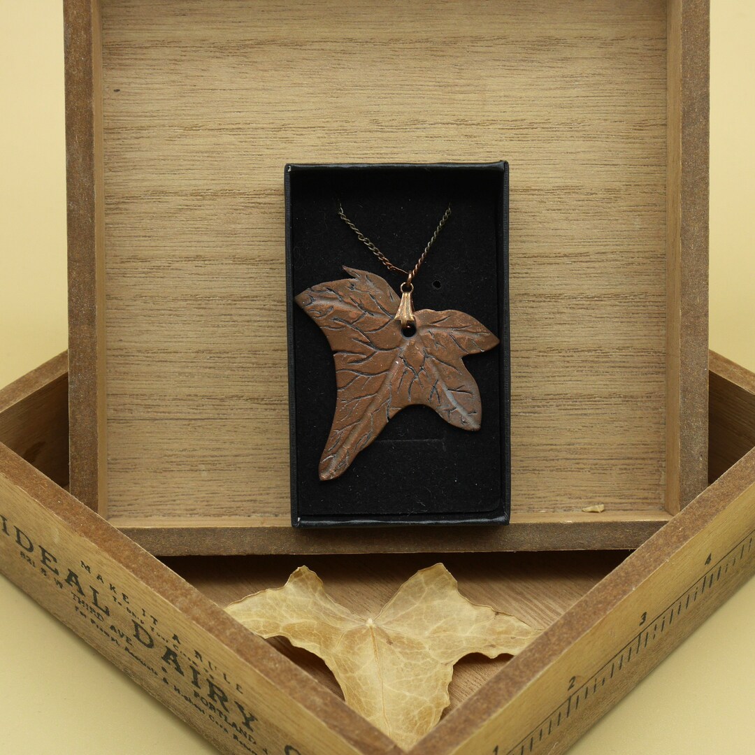 Ivy Leaf Pendant Handmade in Pure Copper Bronze - Etsy